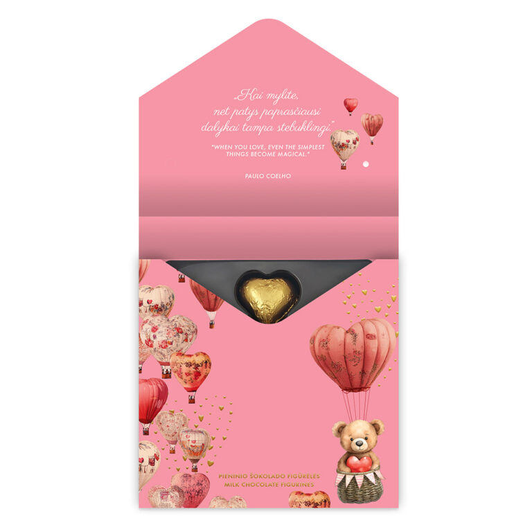 Milk chocolate figurines “Love letter”, 45 g – Saldainių fabrikas „Rūta“